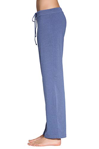 CYZ Womens Casual Stretch Cotton Pajama Pants Simple Lounge Pants,Dark Blue Melange, Size: X-Large