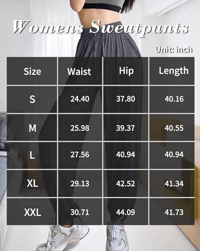 ASIMOON Grey Sweatpants for Women with Pockets Lightweight Loose-Fitting Jogger Pants Drawstring Running Workout Harem Pants