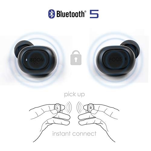 BoomPods Boombuds Go True Wireless - Best Sports Earbuds, Bluetooth, Portable Magnetic Charging Case, Water/Sweat Resistant IPX4, Instant Connect TWS