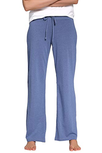 CYZ Womens Casual Stretch Cotton Pajama Pants Simple Lounge Pants,Dark Blue Melange, Size: X-Large