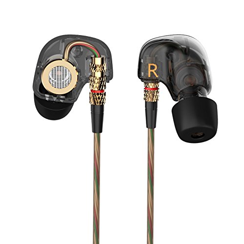 KZ ATE Hi-Fi IEM Sports Headphones with Copper Driver Ear Hook and Foam Eartips Specially for Music Fans, New Mic Edition