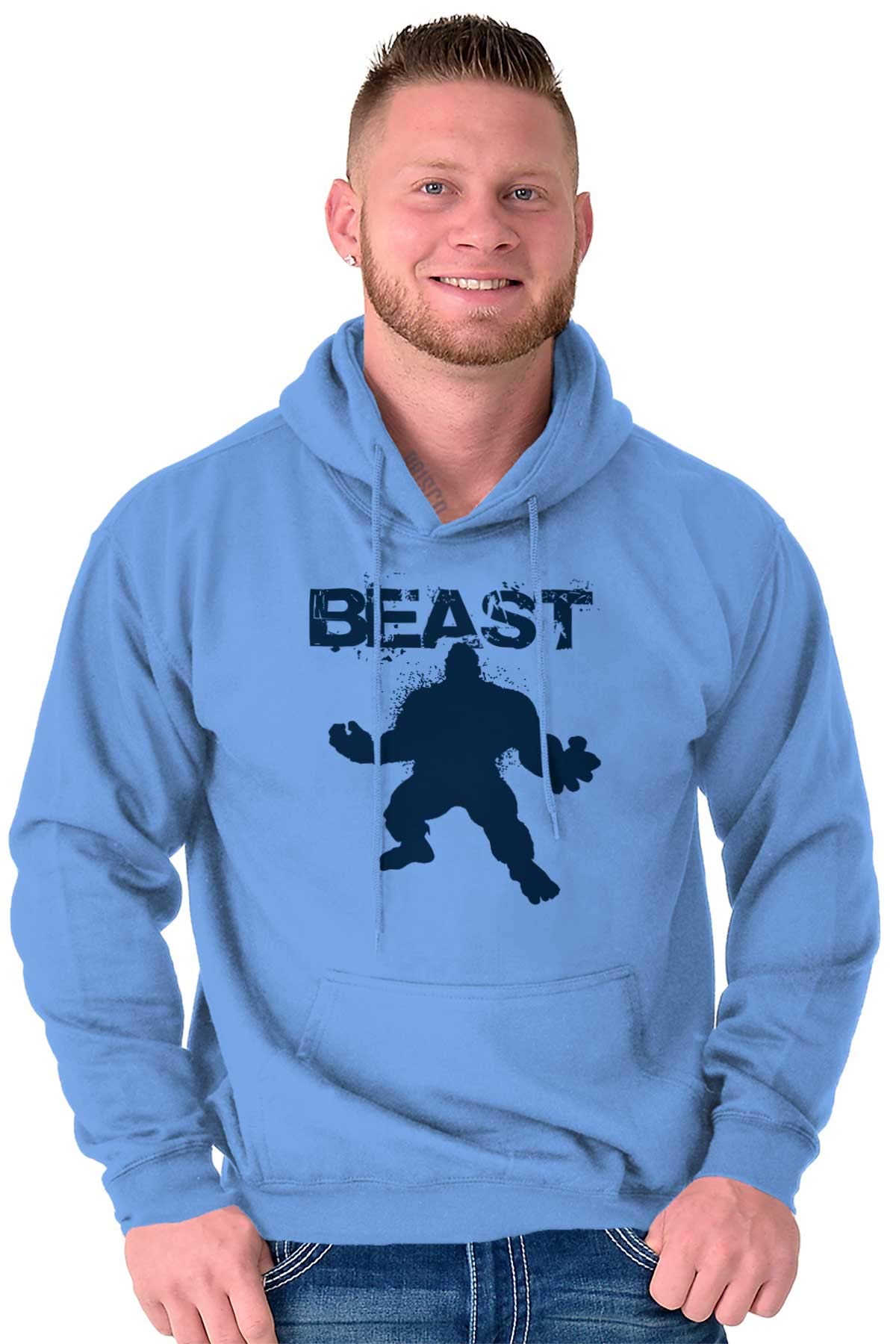 Brisco Brands Beast Gym Fitness Meathead Hoodie Hooded Sweatshirt Men Carolina Blue