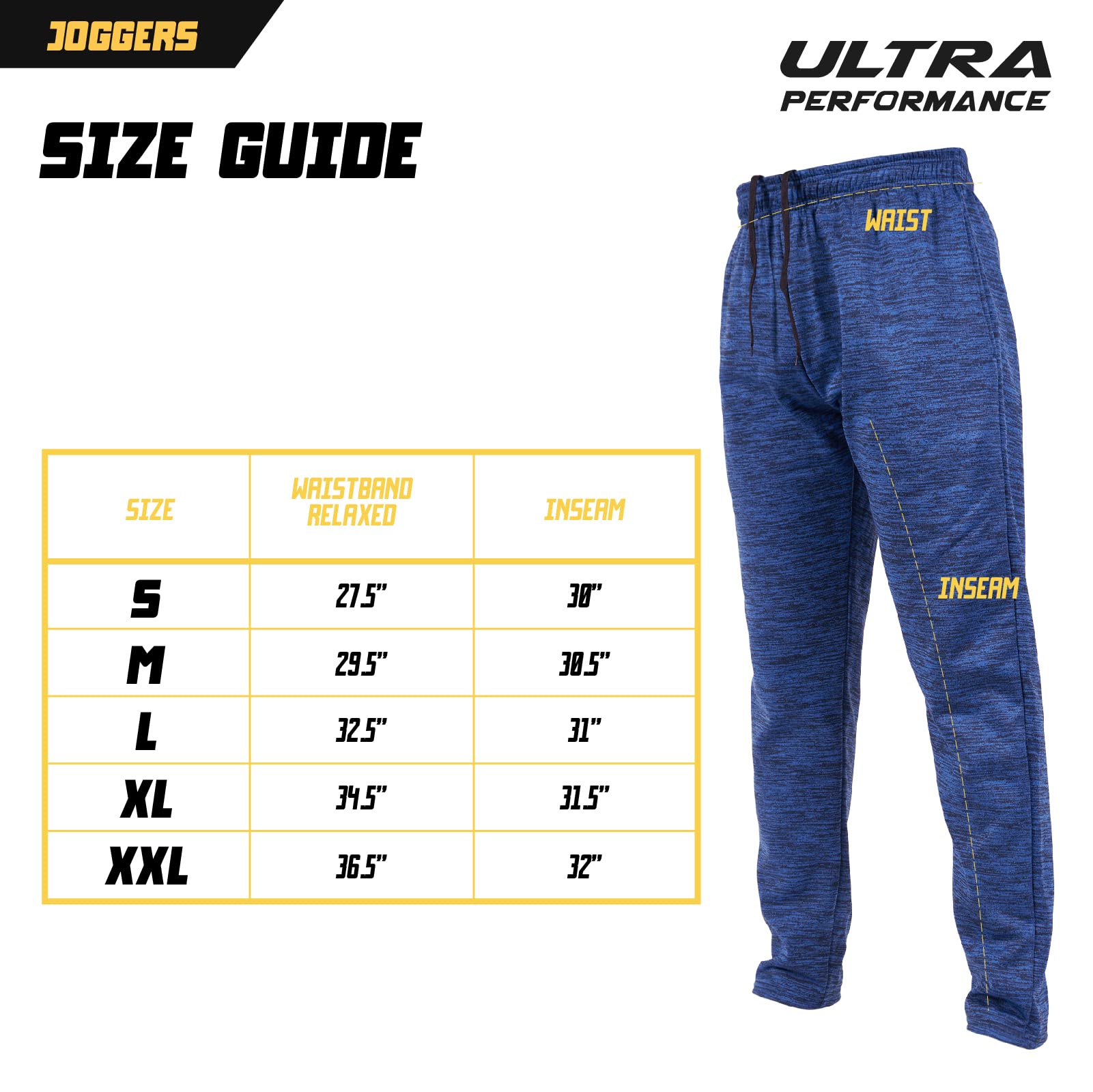 Ultra Performance 3 Pack Mens Open Bottom Sweatpants with Pockets, Casual Sweatpants for Men