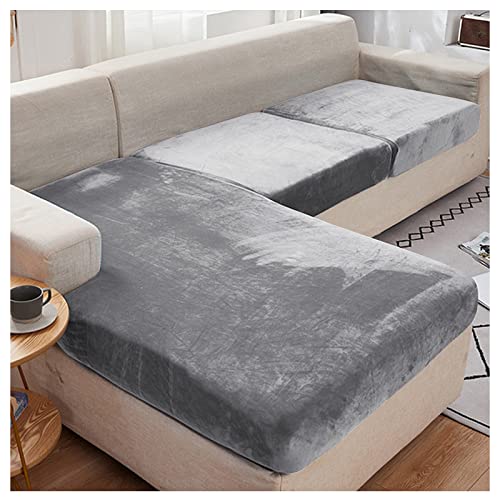 Rosnek Couch Cushion Covers Stretch for Individual Sofa Cushion,Soft Velvet U Shaped Sectional Couch Covers Sofa Slipcover for Seat Cushion Replacement,Large