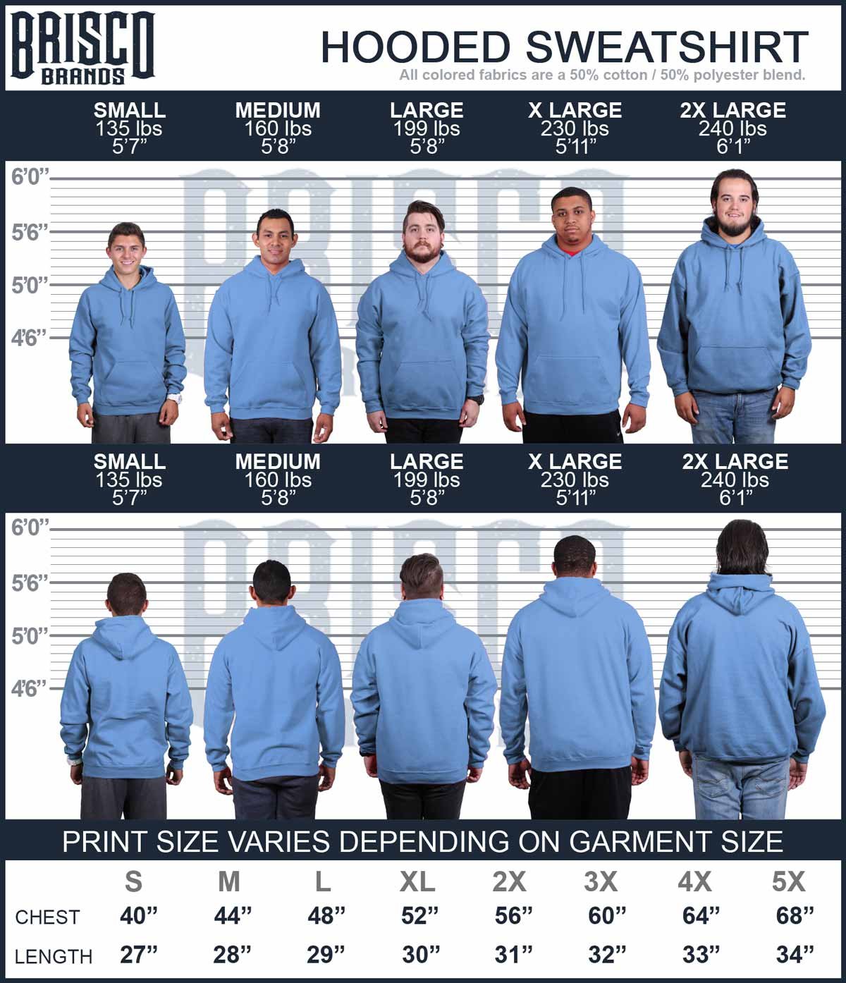 Brisco Brands Beast Gym Fitness Meathead Hoodie Hooded Sweatshirt Men Carolina Blue