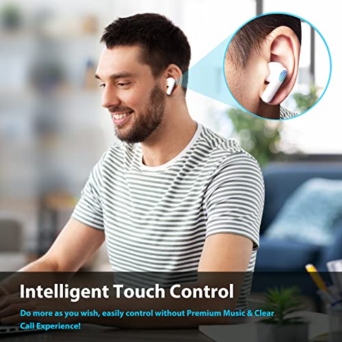 Wireless Earbuds Bluetooth 5.2 in-Ear Headphones for Samsung Z Fold4 Flip3 iPhone 14 Pro Max 13, Noise Cancelling Mic Bass Sound Sport Headset Galaxy S23 S22 S21 A54 A53 A14 Oneplus 11 10 Pixel 7 Pro