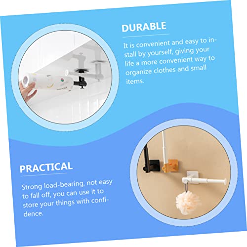 Alipis retractable hook plastic towel rack towel stand hand towel rail Clothes Mounted garment rack heavy duty bathroom towel bar multi hanger white abs wall bracket picture
