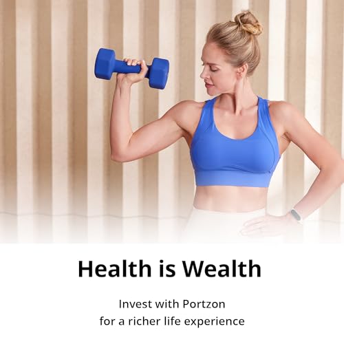 Portzon Weights Dumbbells 10 Colors Options Compatible with Set of 2 Neoprene Dumbbells Set,1-15 LB, Anti-Slip, Anti-roll, Hex Shape