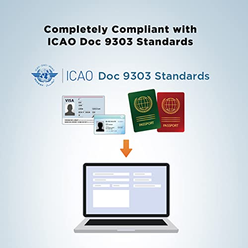 Plustek SecureScan X50 - Passport and ID Card Scanner, Auto-Detect and Scan in 1 Sec Support ICAO Doc 9303 Standards. for Windows only
