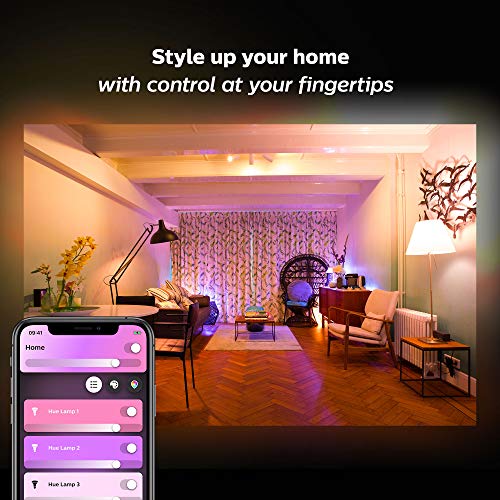 Philips Hue White and Color Ambiance 2-Pack A19 LED Smart Bulb & Smart Hub (Compatible with Alexa Apple HomeKit and Google Assistant), White Ambiance, Hue Hub