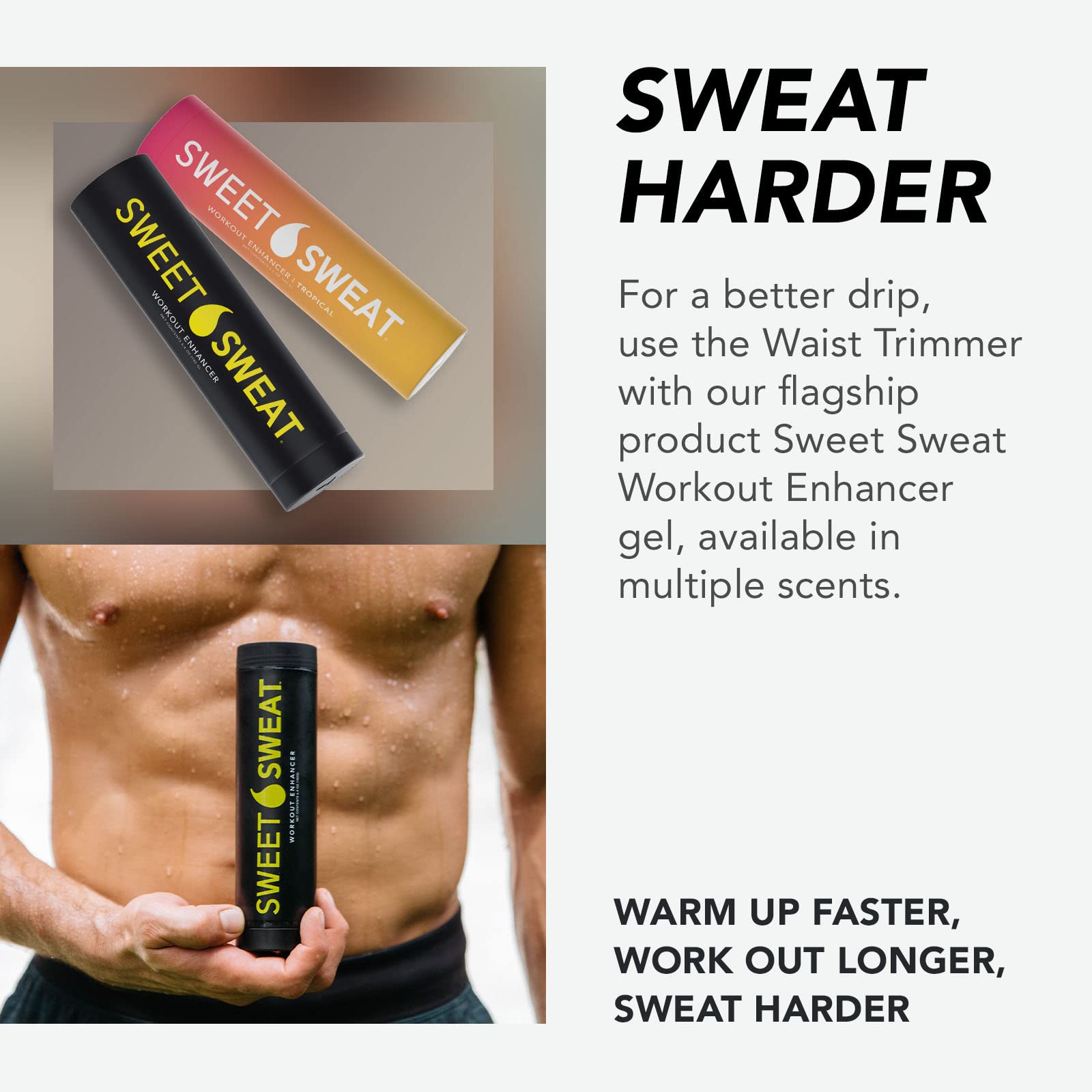 Sports Research Sweet Sweat Waist Trimmer, Yellow, X-Large