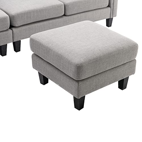 Tabaray 108" Couch Sectional Sofa for Living Room Furniture Sets Convertible U Shaped Couches with Ottoman and Chaise for Apartment, Office (Light Blue)