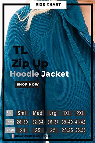 TL Women's Solid Warm Thin Thermal Knitted Casual Zip-Up Hoodie Jacket CHARCOAL -L