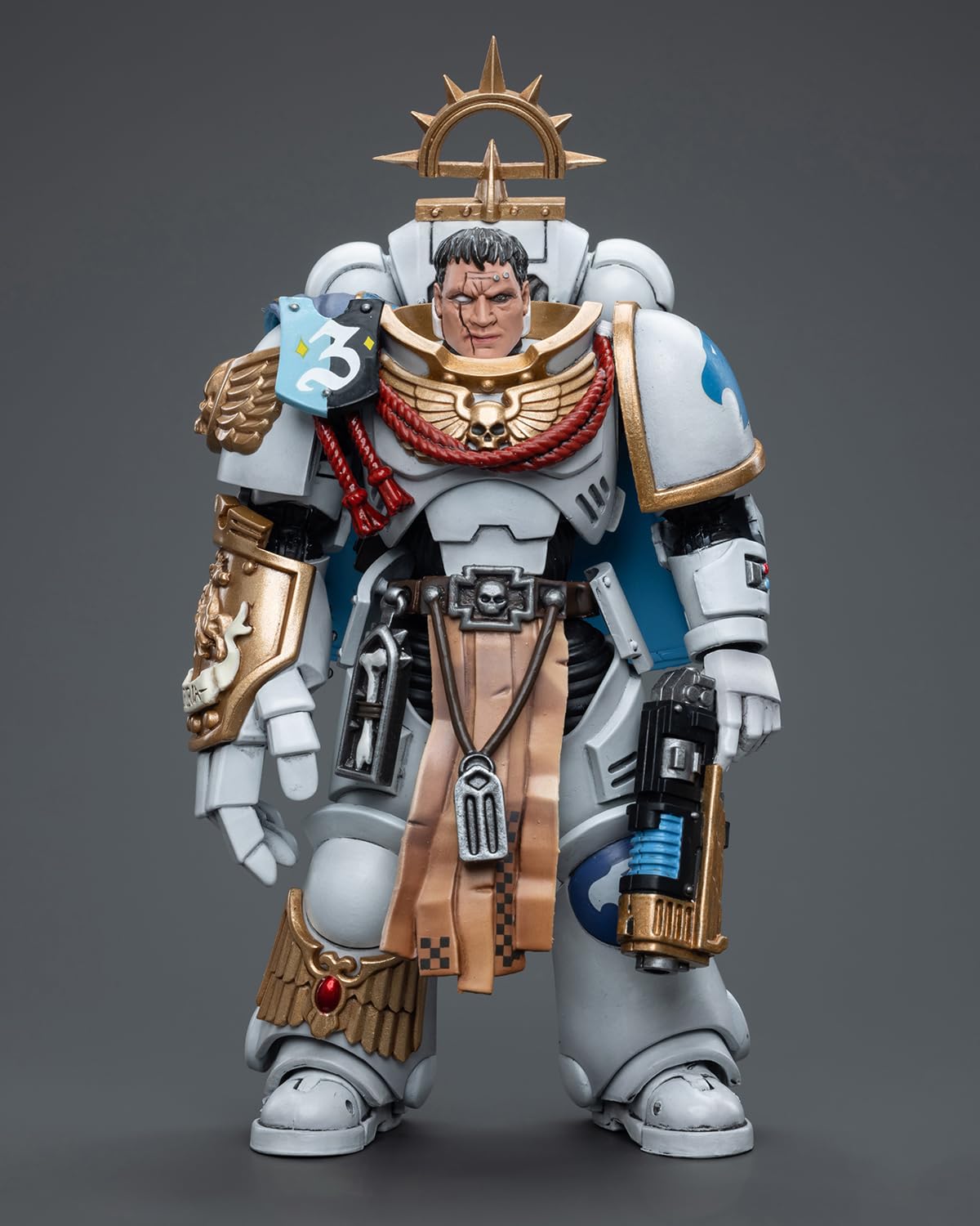 Pipigirl JoyToy 40K Space Marine Genuine License 1/18 Action Figure, Space Marines White Consuls Captain Messinius, 4.88 inch Action Figures Kits (Captain Messinius)