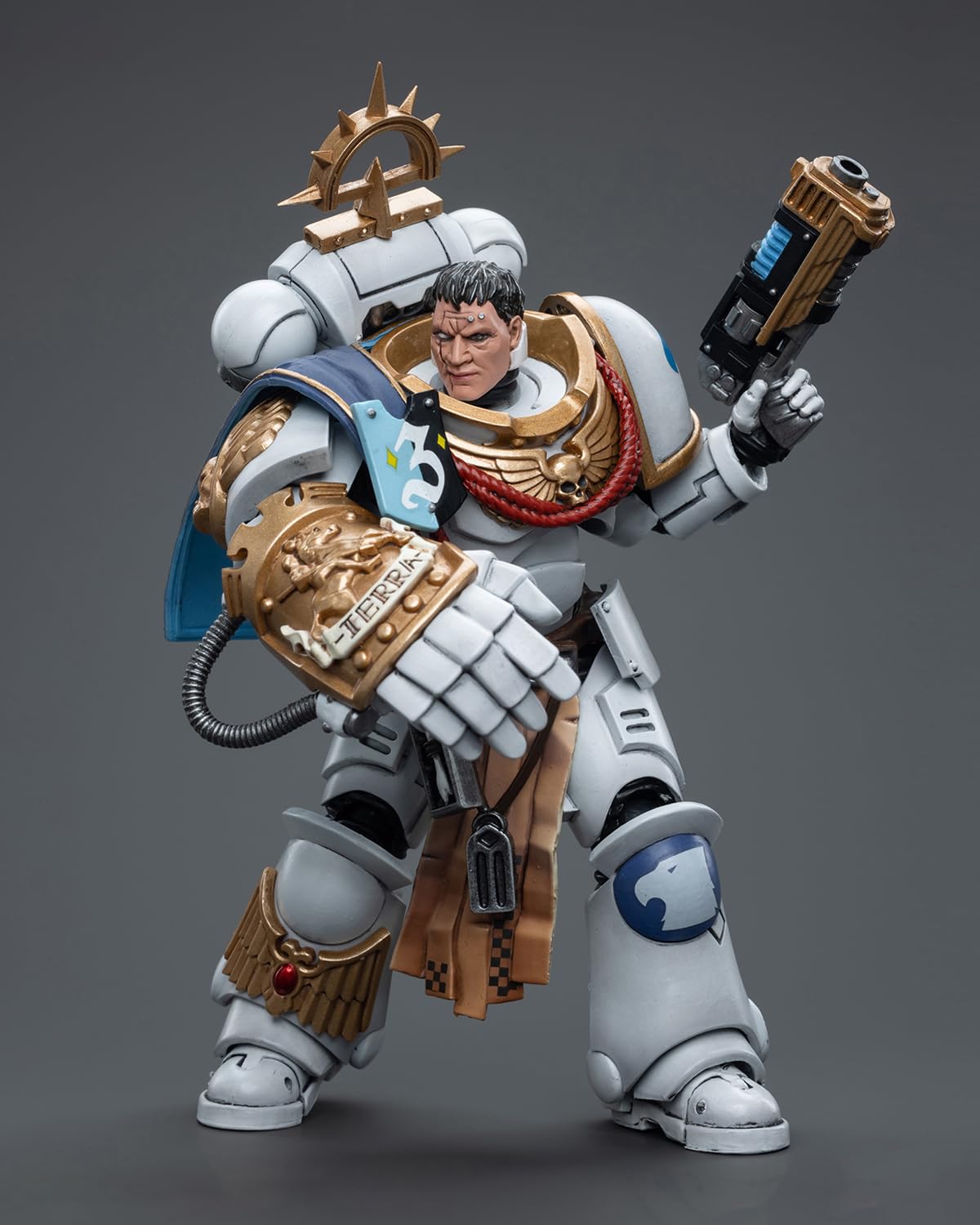 Pipigirl JoyToy 40K Space Marine Genuine License 1/18 Action Figure, Space Marines White Consuls Captain Messinius, 4.88 inch Action Figures Kits (Captain Messinius)