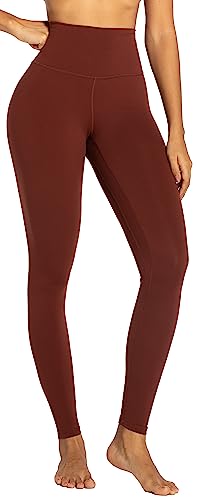Sunzel Workout Leggings for Women, Squat Proof High Waisted Yoga Pants 4 Way Stretch, Buttery Soft 28" Inseam Wine Red Medium