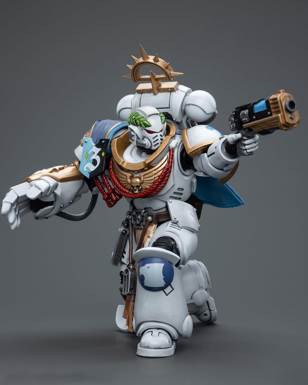 Pipigirl JoyToy 40K Space Marine Genuine License 1/18 Action Figure, Space Marines White Consuls Captain Messinius, 4.88 inch Action Figures Kits (Captain Messinius)