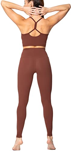 Sunzel Workout Leggings for Women, Squat Proof High Waisted Yoga Pants 4 Way Stretch, Buttery Soft 28" Inseam Wine Red Medium