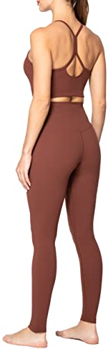 Sunzel Workout Leggings for Women, Squat Proof High Waisted Yoga Pants 4 Way Stretch, Buttery Soft 28" Inseam Wine Red Medium