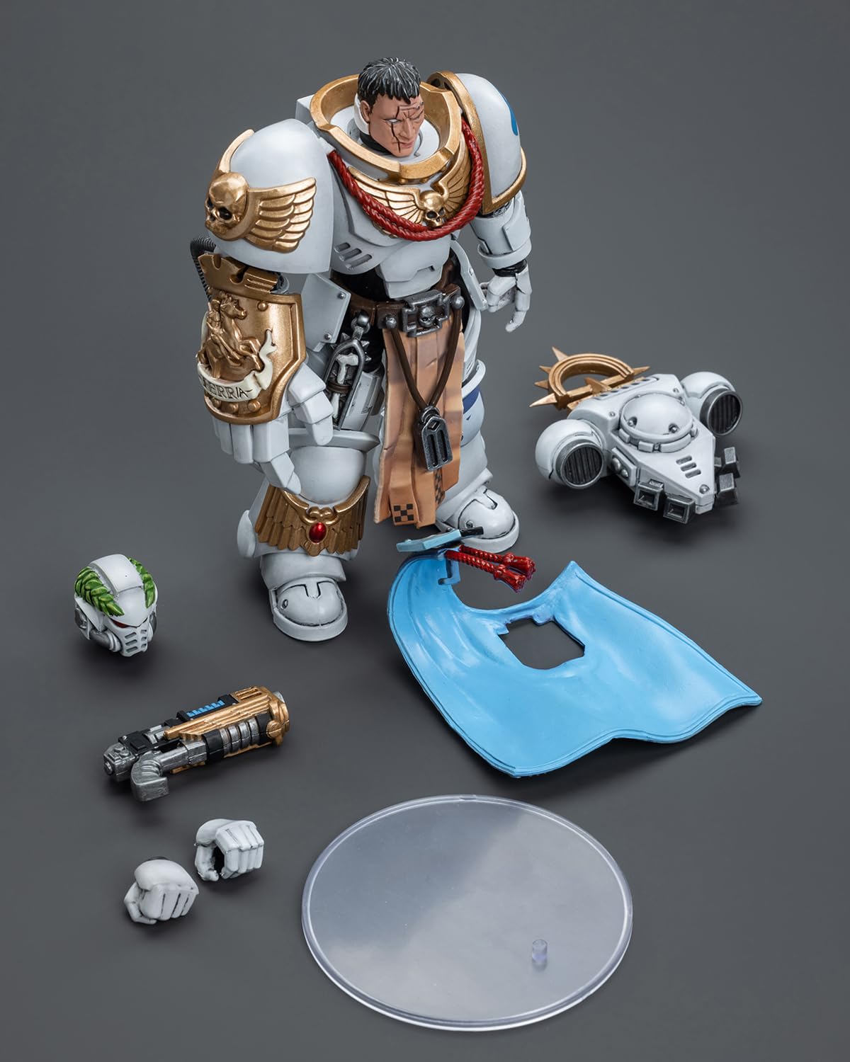 Pipigirl JoyToy 40K Space Marine Genuine License 1/18 Action Figure, Space Marines White Consuls Captain Messinius, 4.88 inch Action Figures Kits (Captain Messinius)