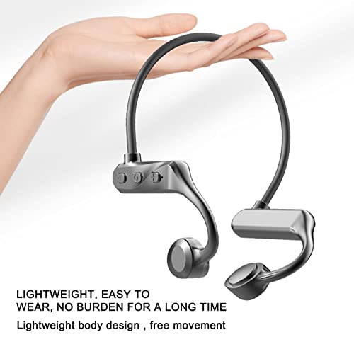 cuyhtdup True Conduction Concept Bluetooth Headset Does Not Enter The Ear, Wireless Sports, and Waterproofing Ipx5 Waterproofing,for iOS, Android, π and Other Systems (Black)