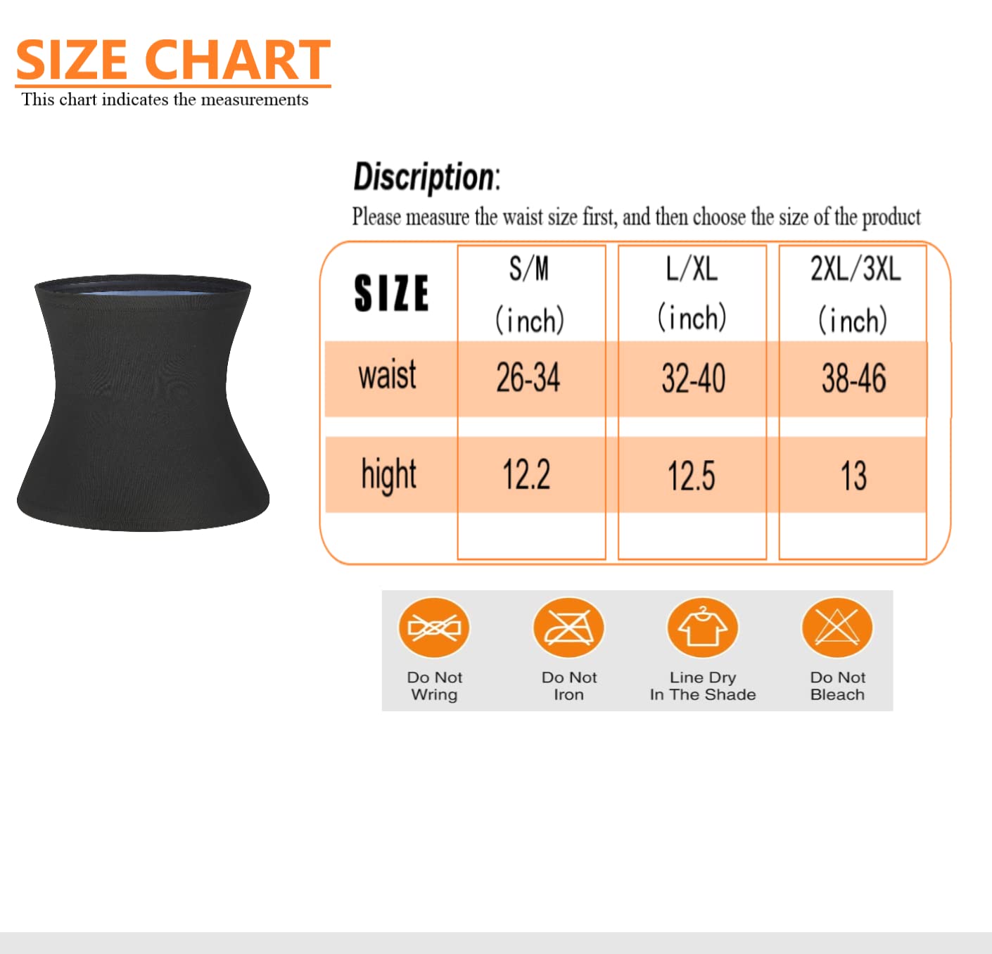 SLMLEES Sauna Suit Waist Trimmer for Men Waist Trainer Compression Belt Slimming Sweat Thermo Workout Tummy Control Shaper (2X-Large/3X-Large)