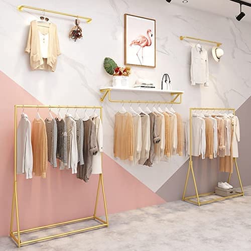 VejiA Clothing Rail,Heavy-Duty Commercial Grade Clothes Rail,Clothing Store Display Rack,Wall-Mounted Hanger Clothing Garment Stor
