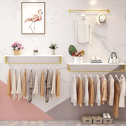 VejiA Clothing Rail,Heavy-Duty Commercial Grade Clothes Rail,Clothing Store Display Rack,Wall-Mounted Hanger Clothing Garment Stor