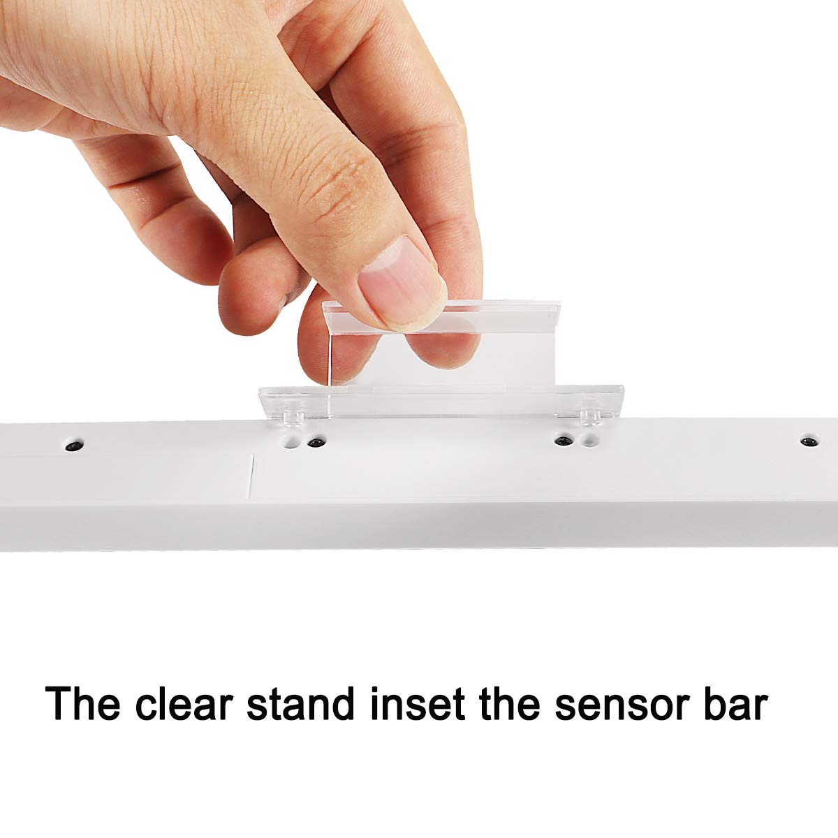Aokin Sensor Bar for Wii, Replacement Wireless Infrared Ray Sensor Bar for Nintendo Wii and Wii U Console, Includes Clear Stand, White