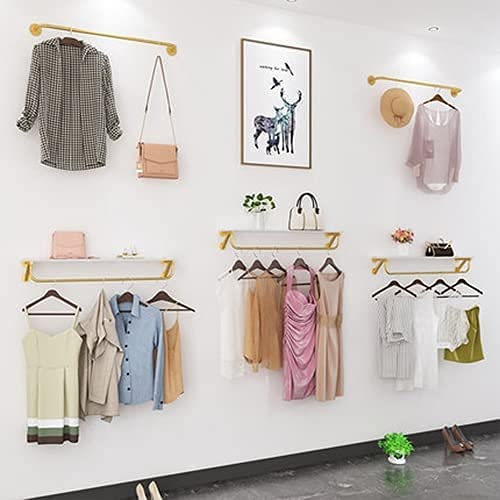 VejiA Clothing Rail,Heavy-Duty Commercial Grade Clothes Rail,Clothing Store Display Rack,Wall-Mounted Hanger Clothing Garment Stor