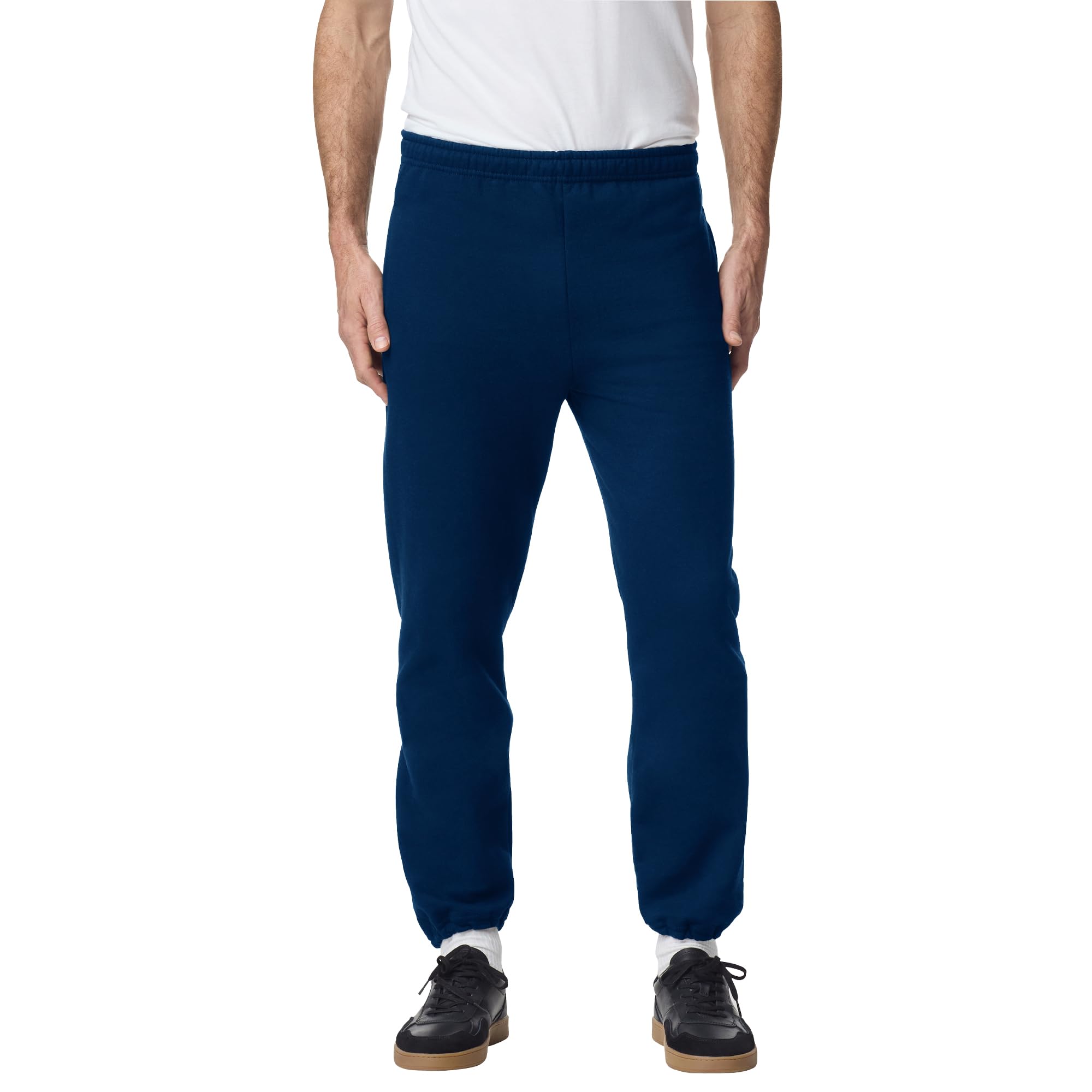 Gildan Men's Fleece Elastic Bottom Sweatpants with Pockets, Style G18100, Navy, 2X-Large
