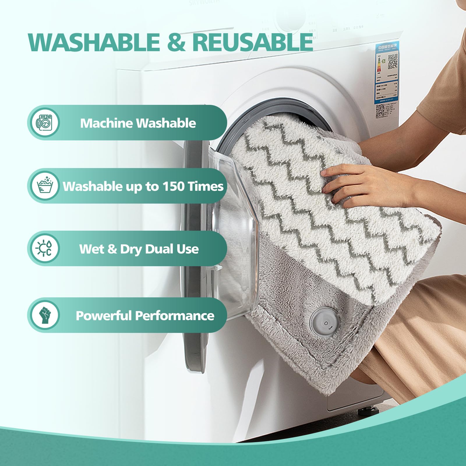 4 PCS Replacement Pads Accessory for Shark Steam Mop S1000, S1000A, S1000C, S1000WM, S1001C, S2001 Dirt Grip Pads, Microfiber Washable & Reusable