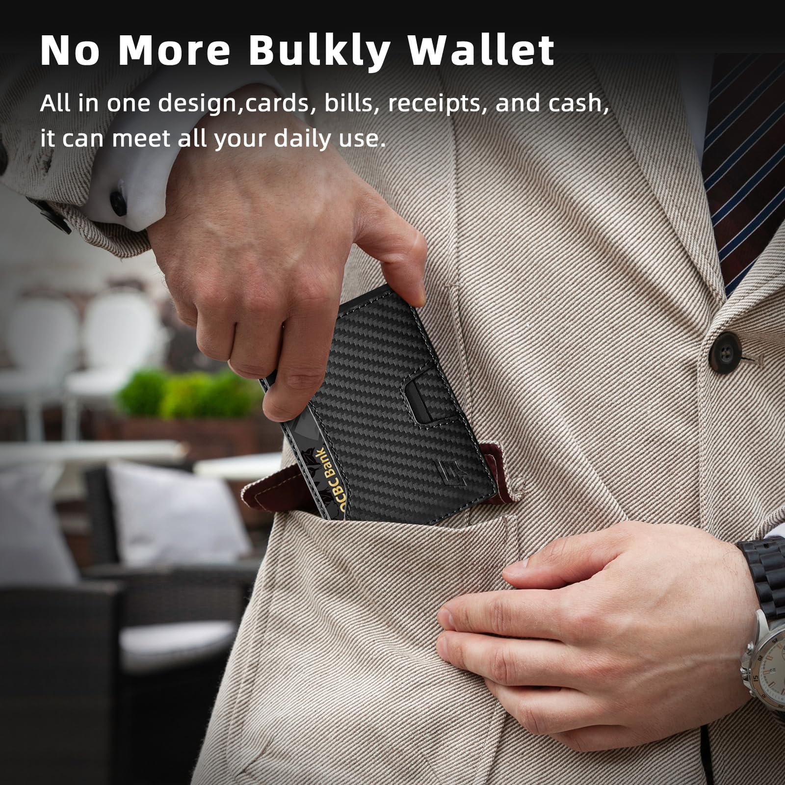 ECOZATU Slim Minimalist Wallet for Men- Money Clip Wallet | Bifold Men Wallets | RFID Blocking Wallet | Genuine Leather Wallets for Men | 12 Card Holder Mens Wallet | Mens Front Pocket wallet