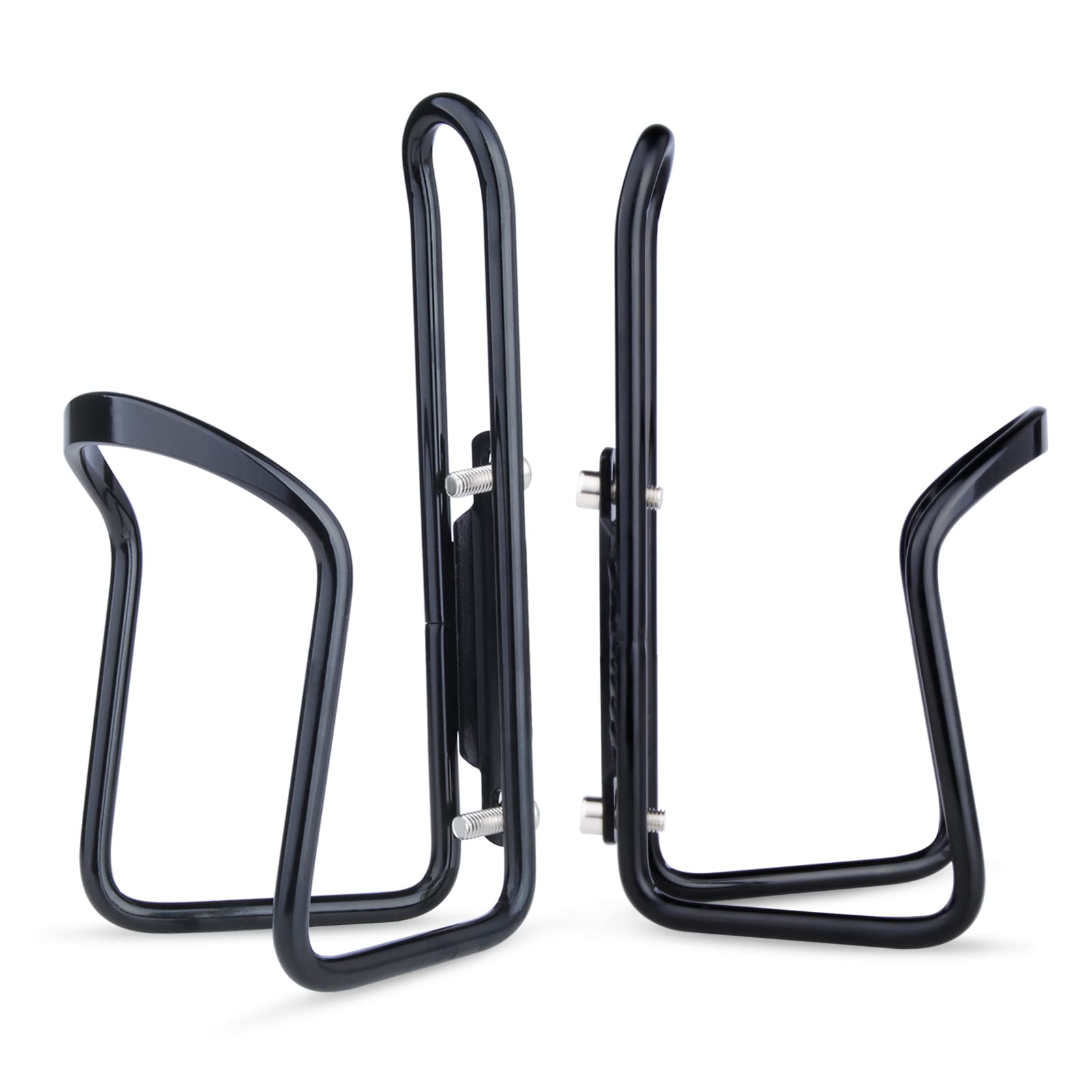 FiveBox Bike Water Bottle Cage, 2Pack Cycling Bicycle Water Bottle Cage Holder Bracket for Mountain Bike MTB Road Bike, Bike Accessories, Made of Lightweight Aluminum Alloy (Black)