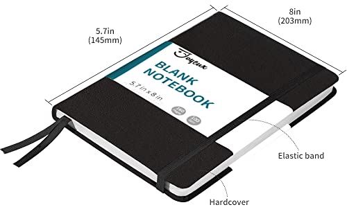 JOYEUX Blank Journal Notebook, A5, 160 Pages 100 Gsm Thick Sketch Books Hardcover Journal for Writing, 5.7 inches x 8 inches Notebooks for Work (Blank)