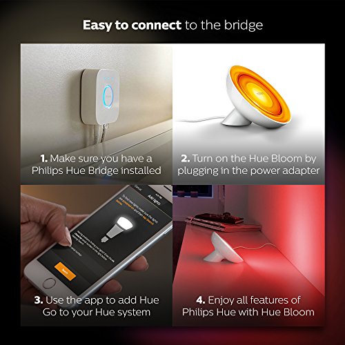 Philips Hue Bloom Dimmable LED Smart Table Lamp (Requires Hue Hub, Works with Amazon Alexa, Apple HomeKit and Google Assistant), White and Lavendar