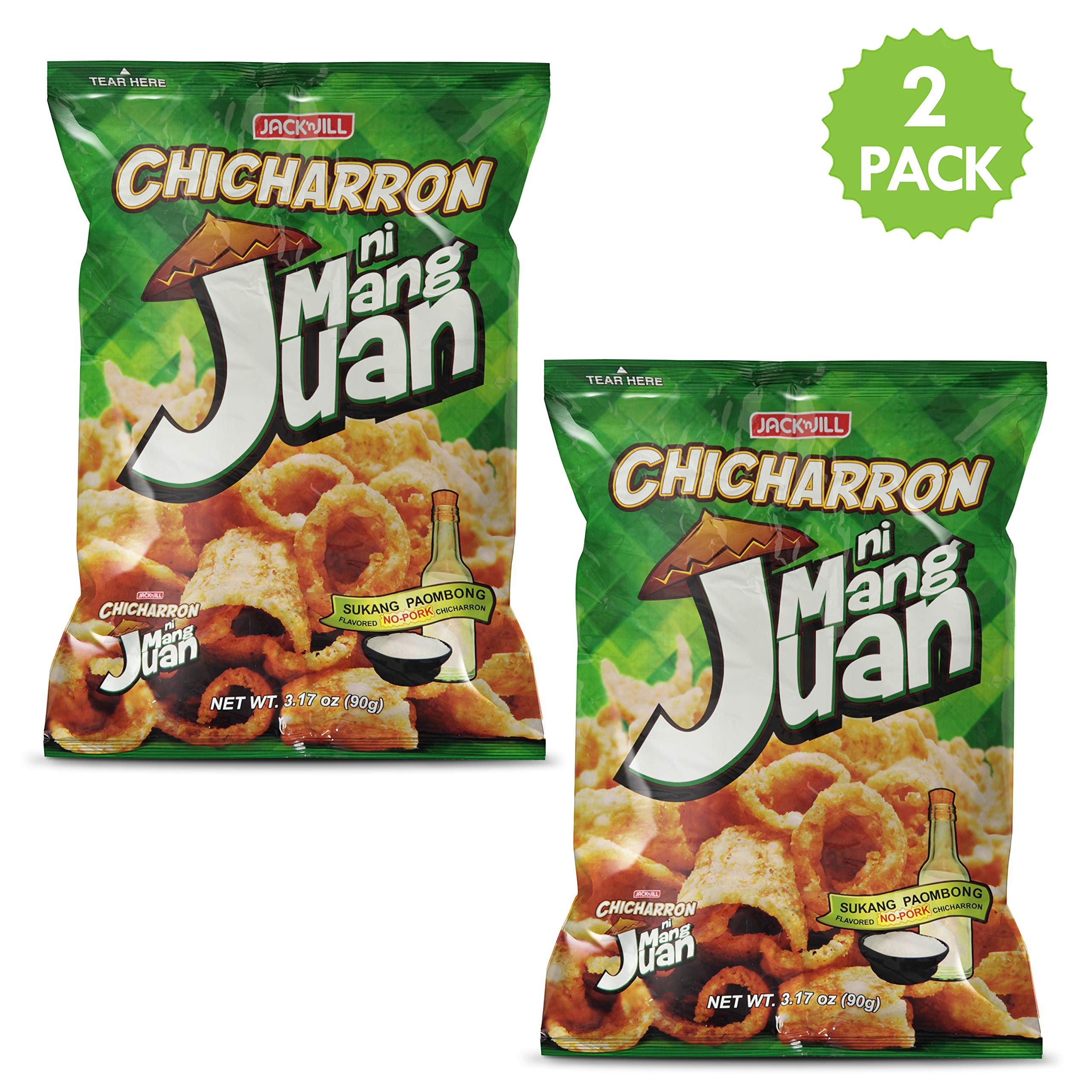 Jack'n Jill Chicharron Ni Mang Juan 3.17 Oz / Pack of 2 (Sukang Paombong ( Vinegar Flavour))