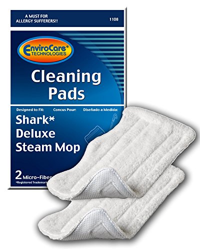 EnviroCare Replacement Cleaning Mop Pads Compatible with Shark Deluxe Steam Mops Shark Steam Mop S3101 S3202 S3250 S3251 Spray Mop SK410 SK460 SK115 SK140 SK141 SK435CO 2 Pack