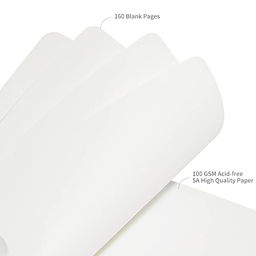 JOYEUX Blank Journal Notebook, A5, 160 Pages 100 Gsm Thick Sketch Books Hardcover Journal for Writing, 5.7 inches x 8 inches Notebooks for Work (Blank)