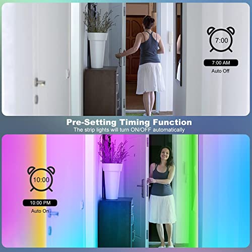 HRDJ Led Strip Lights 65.6ft Smart Led Lights with App Control Remote, SMD 5050 RGB Led Lights for Bedroom, Music Sync Color Changing Lights for Party