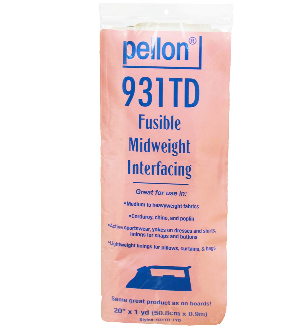 Pellon White 931TD Fusible Midweight Interfacing 20" x 1 yd