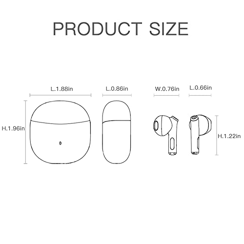 iKF Find Air4 Wireless Earbuds Bluetooth 5.2 Headphones with Charging Case Stereo Sound Touch Control Waterproof Built-in mic in-Ear Earphones 25-30 Hours for Sport Compatible iOS/Android White…