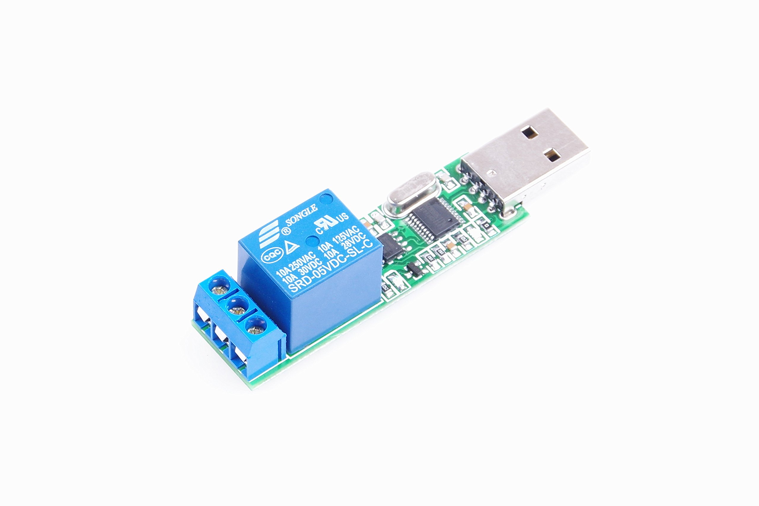 KNACRO 1-Channel CH340 5V Relay Module with Square USB Male Interface Plug and Play