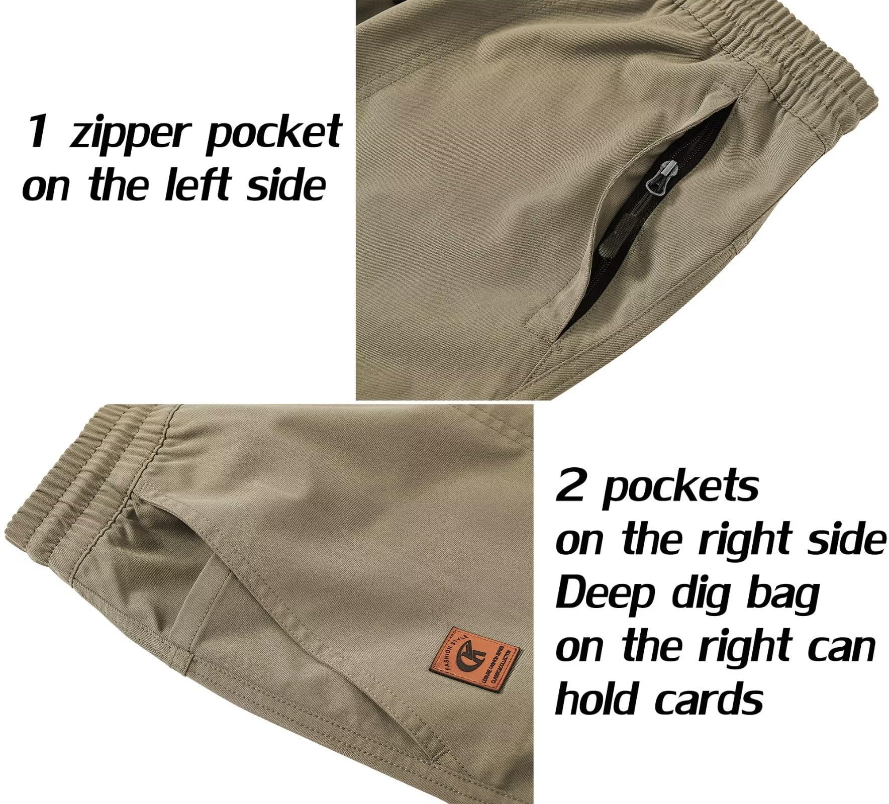 Tyhengta Mens Casual Joggers Pants Elastic Waist Drawstring Chino Jogging Sweatpants for Men Black Large