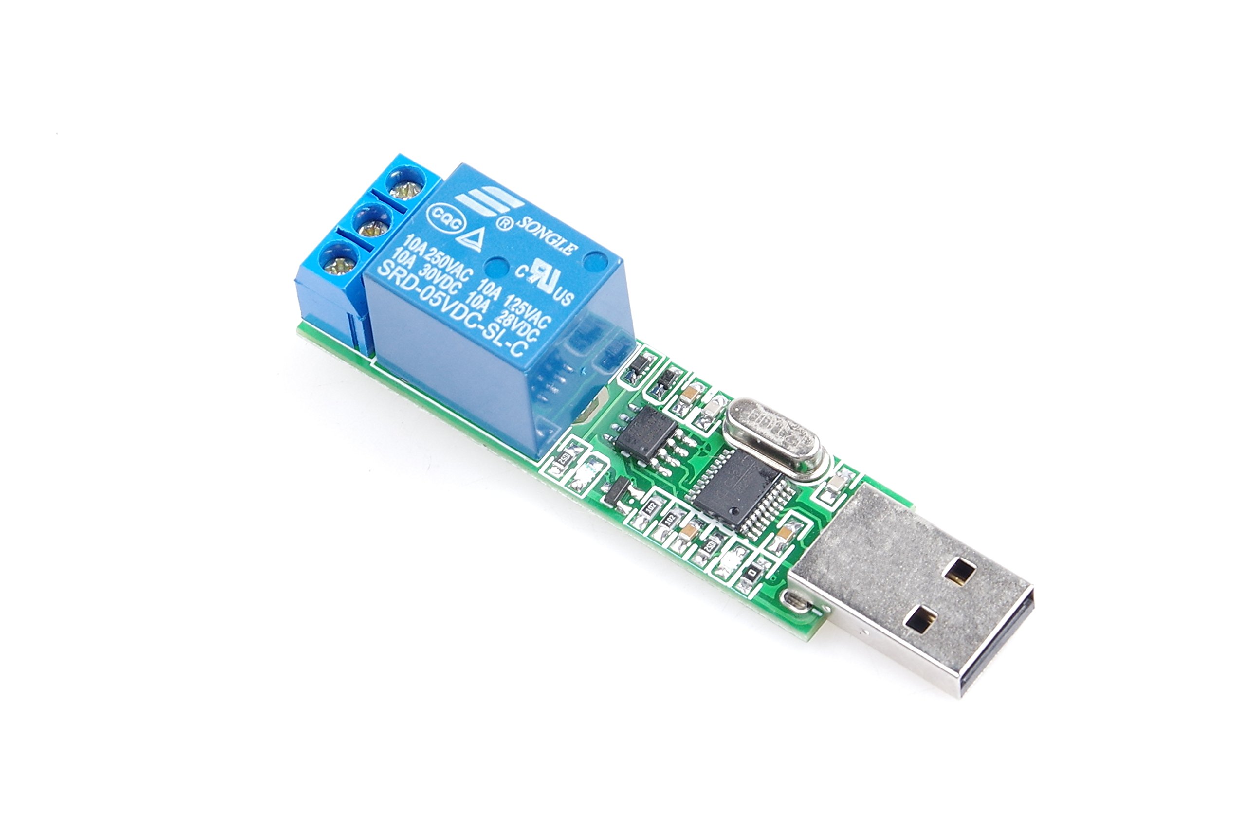 KNACRO 1-Channel CH340 5V Relay Module with Square USB Male Interface Plug and Play