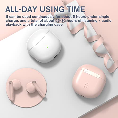 iKF Find Air4 Wireless Earbuds Bluetooth 5.2 Headphones with Charging Case Stereo Sound Touch Control Waterproof Built-in mic in-Ear Earphones 25-30 Hours for Sport Compatible iOS/Android White…