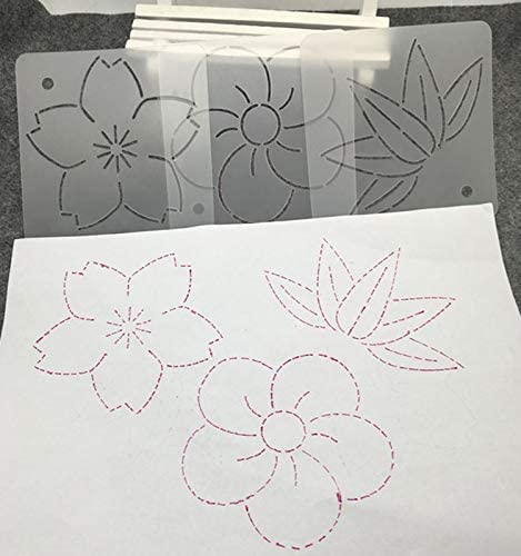 Bequilter 9pcs/Set Quilting Creations Quilting Stencil Sewing Stencils Kit Embroidered Template Handmade DIY Sewing Tool Set