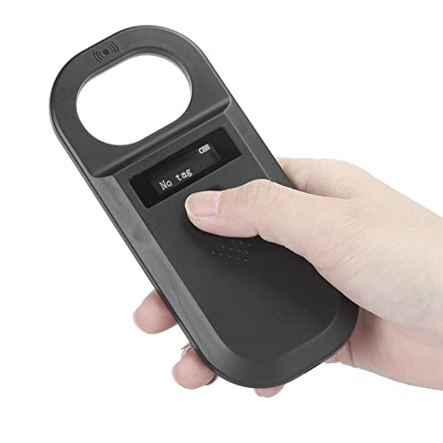 Pet Microchip Scanner, Handheld Pet ID Scanner Animal Microchip Reader with High Brightness Screen, Non?Contact Pet ID Tag Scanner Supports for EMID/FDX?B / ISO1784/85 (Black)