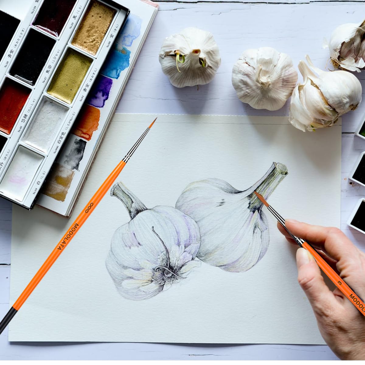 Model Paint Brushes Set - 11 Pieces Fine Detail Painting Brushes for Acrylic, Oil, Watercolor - Airplane Kits, Ceramic, Enamel, Miniatures