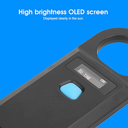 Pet Microchip Scanner, Handheld Pet ID Scanner Animal Microchip Reader with High Brightness Screen, Non?Contact Pet ID Tag Scanner Supports for EMID/FDX?B / ISO1784/85 (Black)